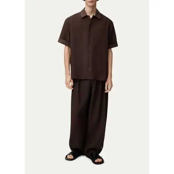 Loewe X Paula's Ibiza Washed Satin Short-sleeve Shirt