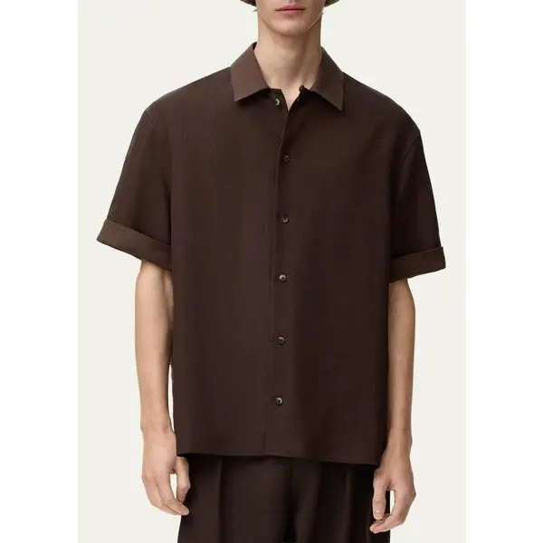Loewe X Paula's Ibiza Washed Satin Short-sleeve Shirt