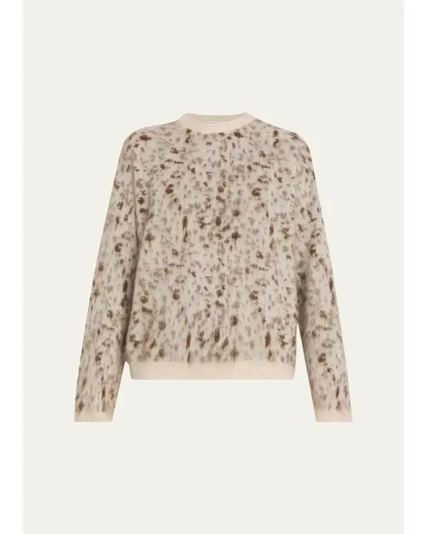 Brunello Cucinelli Blurred Jacquard Cashmere Knit Sweater