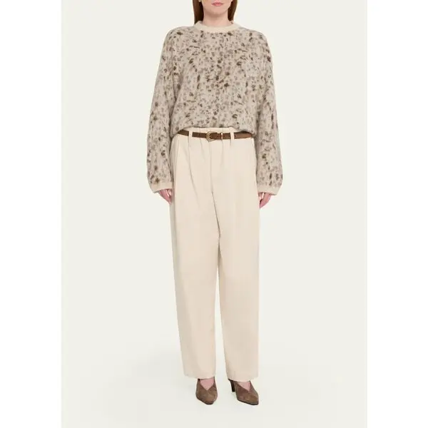 Brunello Cucinelli Blurred Jacquard Cashmere Knit Sweater