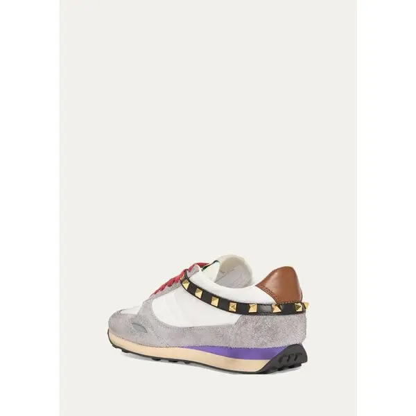 Valentino Garavani Embroidered Rockstud Low-top Sneakers