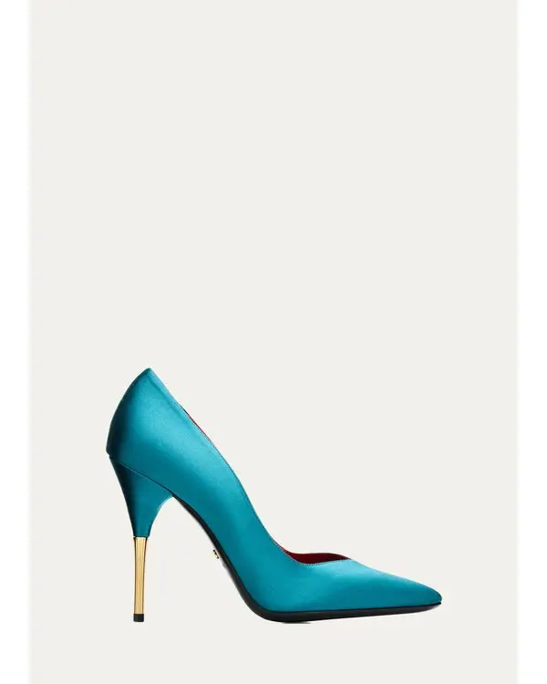 Valentino Garavani Satin Stiletto Pump - Blue