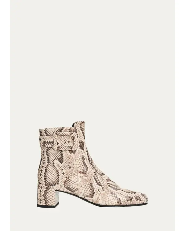 ROGER VIVIER 45mm Tres Vivier Snake-printed Leather Ankle Boots