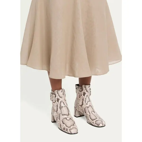 ROGER VIVIER 45mm Tres Vivier Snake-printed Leather Ankle Boots