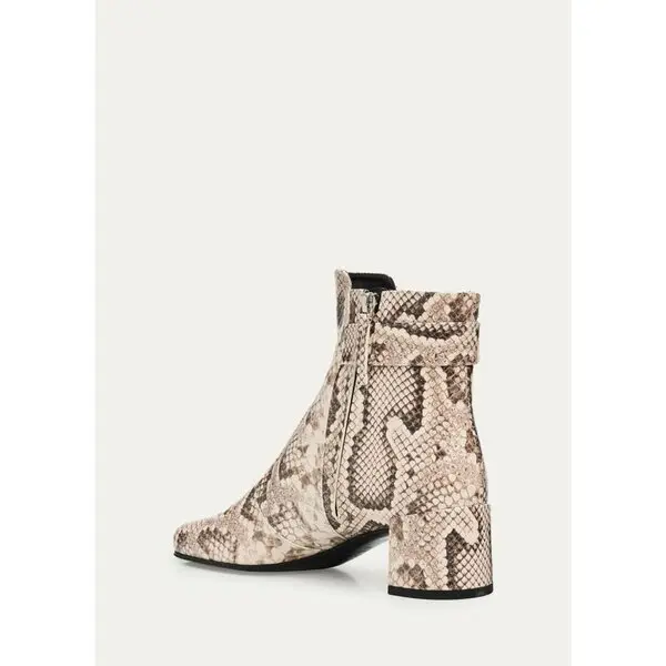 ROGER VIVIER 45mm Tres Vivier Snake-printed Leather Ankle Boots