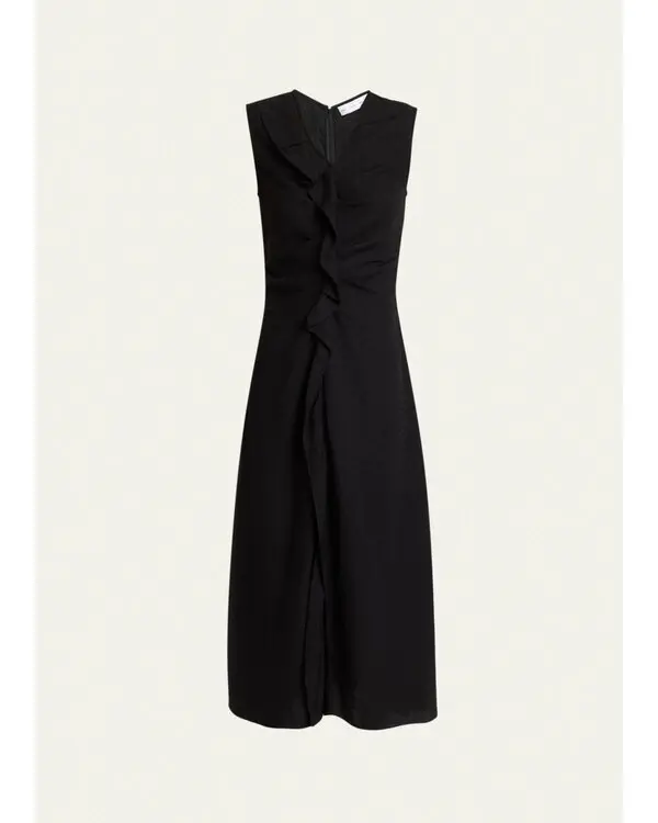 Proenza Schouler White Label Jaya Sleeveless Ruffle Midi Dress - Black