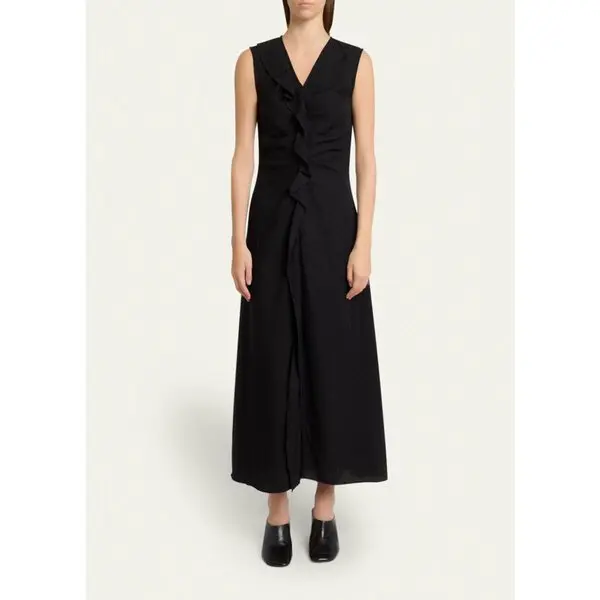 Proenza Schouler White Label Jaya Sleeveless Ruffle Midi Dress