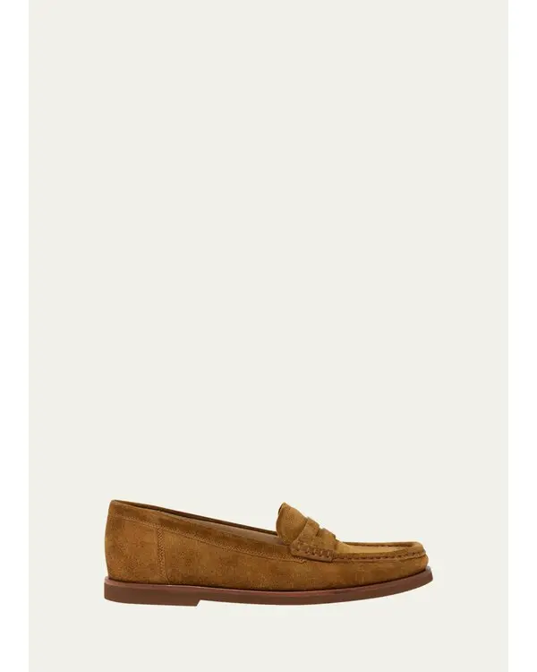 GIANVITO ROSSI Suede Penny Loafers - Texas