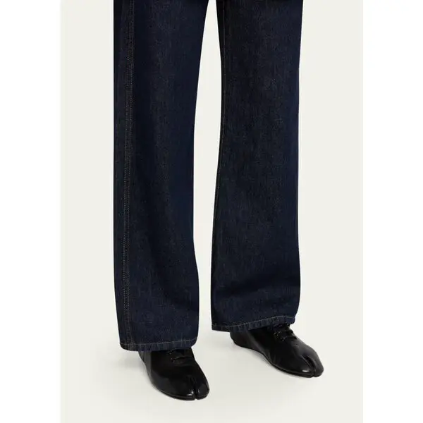 MAISON MARGIELA Tabi Jazz Leather Lace-up Flats