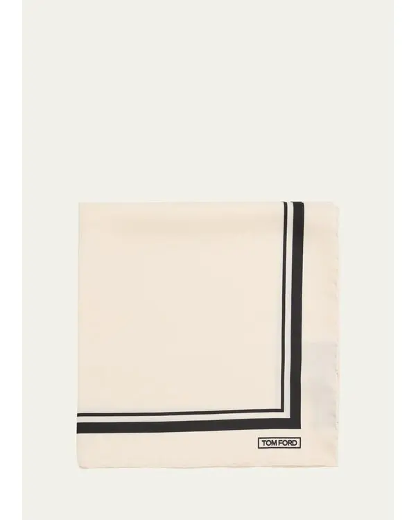 TOM FORD Silk Pocket Square - Off White