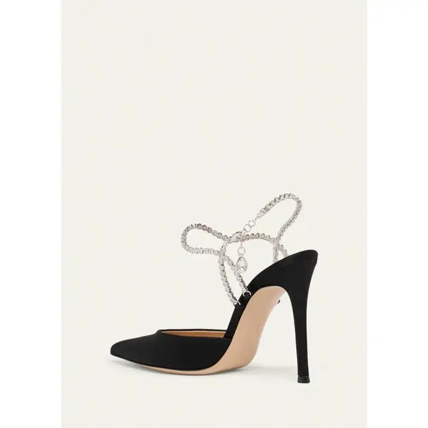 GIANVITO ROSSI 105mm Satin Crystal Ankle-strap Pumps