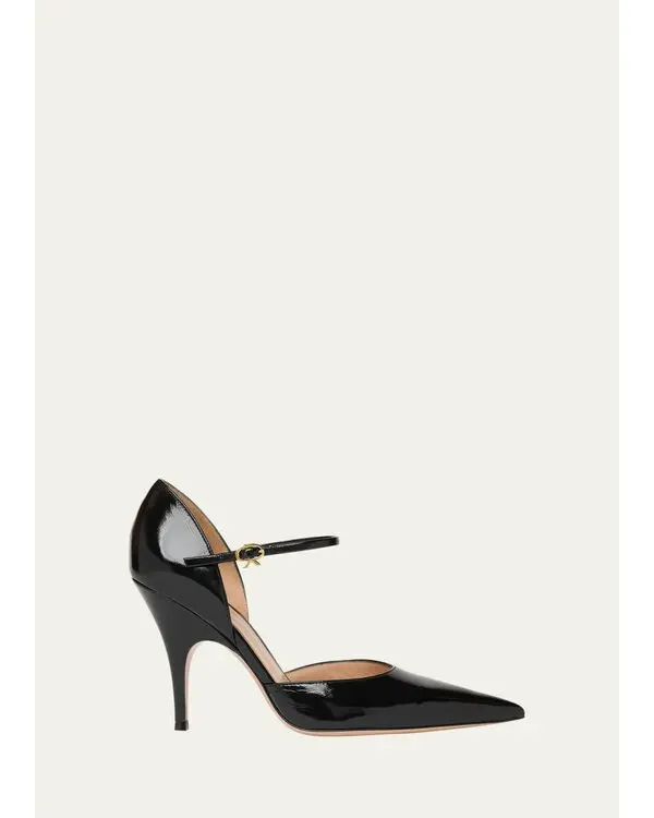 GIANVITO ROSSI 95mm Sofia Patent Leather D'orsay Pumps - Black