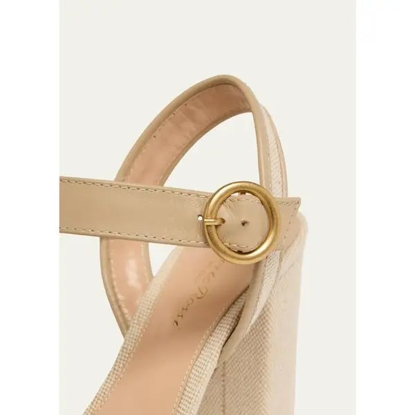 GIANVITO ROSSI 70mm Platform Leather-trimmed Canvas Sandals