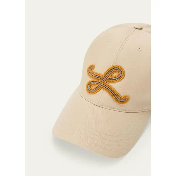 Loewe L-patch Cotton Baseball Cap - Beige