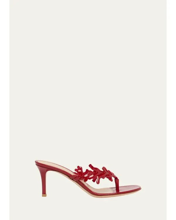 GIANVITO ROSSI 70mm Ocean Patent Leather Thong Sandals