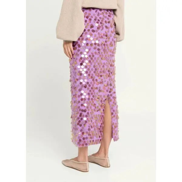 ZANKOV Delphine Sequined Mohair-blend Knit Midi Skirt