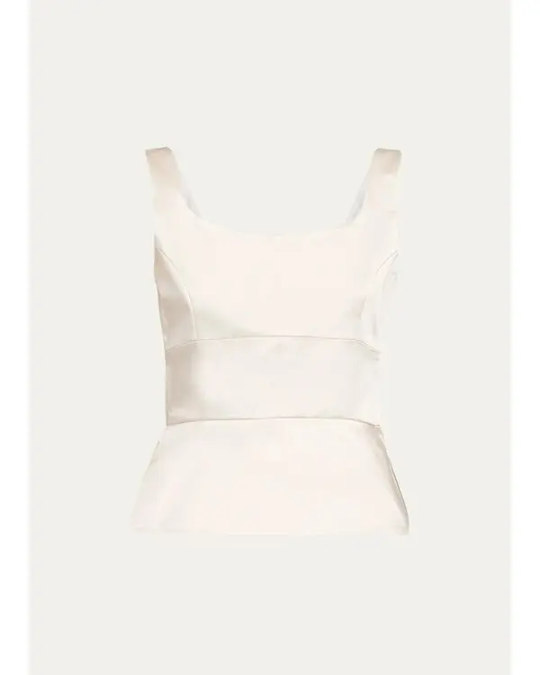 LIBEROWE Sleeveless Satin Peplum Bodice Top