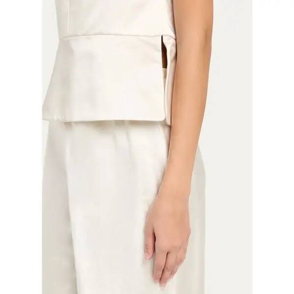 LIBEROWE Sleeveless Satin Peplum Bodice Top
