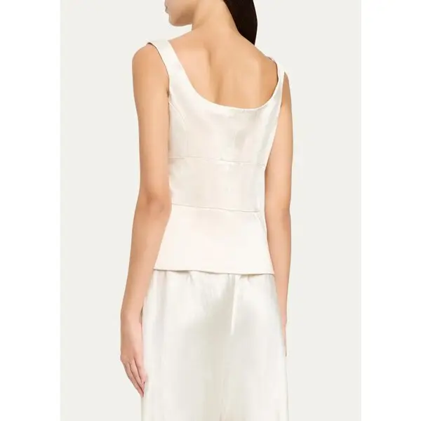 LIBEROWE Sleeveless Satin Peplum Bodice Top