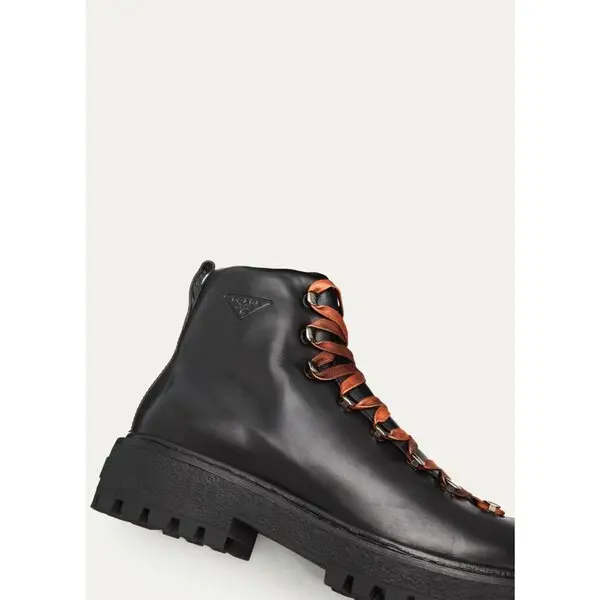 Prada St Moritz Leather Lug-sole Hiking Boots