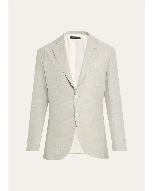 Brioni Wool Plume Plaid Single-breasted Sport Coat