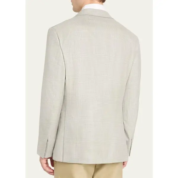 Brioni Wool Plume Plaid Single-breasted Sport Coat