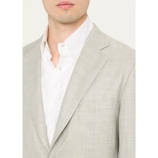 Brioni Wool Plume Plaid Single-breasted Sport Coat