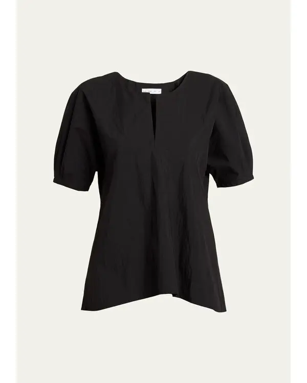 Proenza Schouler Tia Puff-sleeve Parachute Cotton Blouse