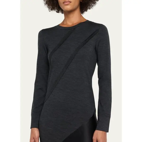 ZANKOV Agathe Wool & Silk Long-sleeve Gown