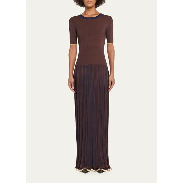 ZANKOV Gago Fine Rib Short-sleeve Maxi Dress