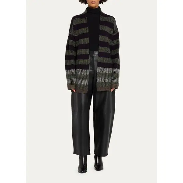 ZANKOV Paulina Striped Wool-cashmere Wrap Cardigan