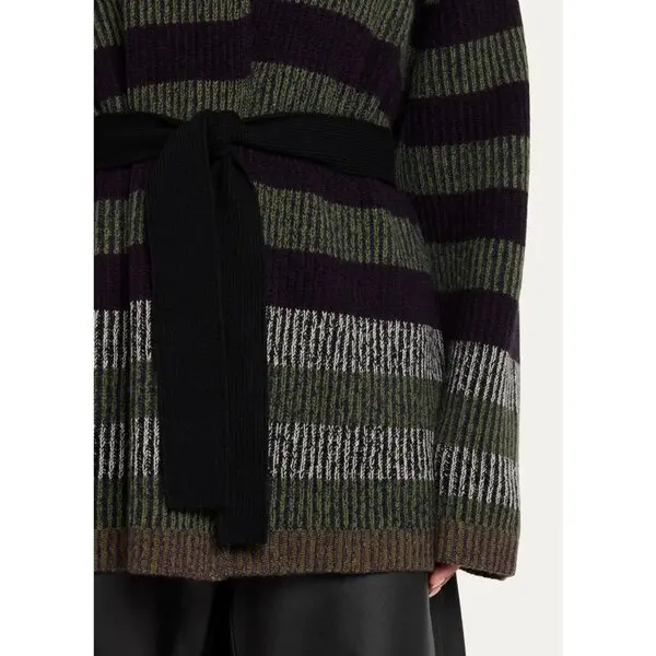 ZANKOV Paulina Striped Wool-cashmere Wrap Cardigan