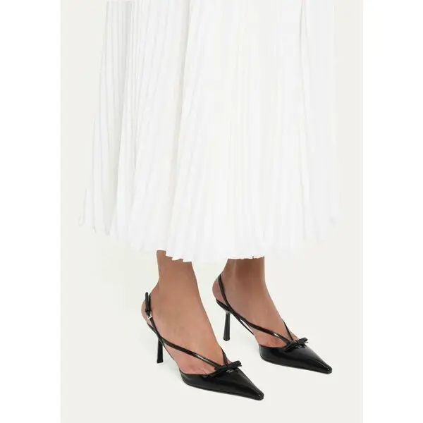 Prada 75mm Strappy Leather Slingback Pumps - Nero