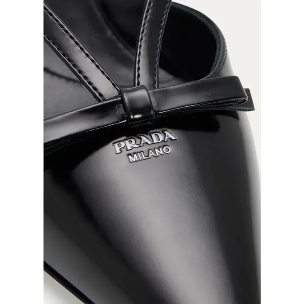 Prada 75mm Strappy Leather Slingback Pumps - Nero