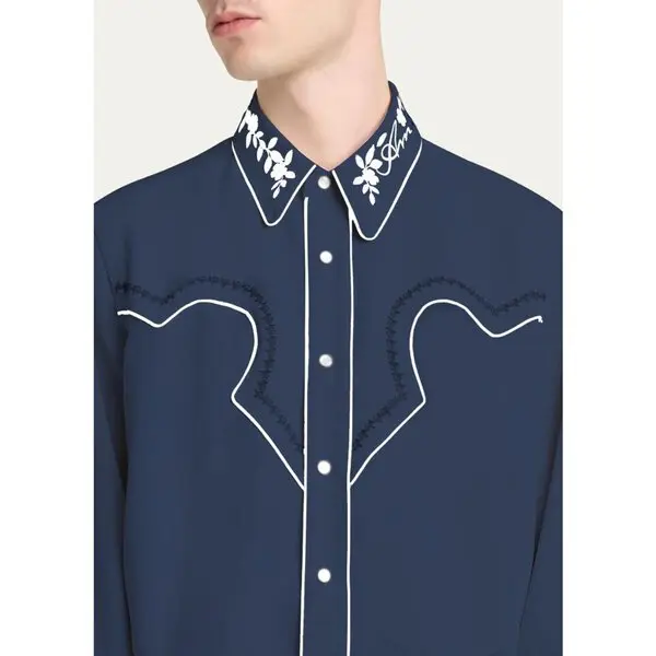 Amiri Embroidered-trim Western Shirt