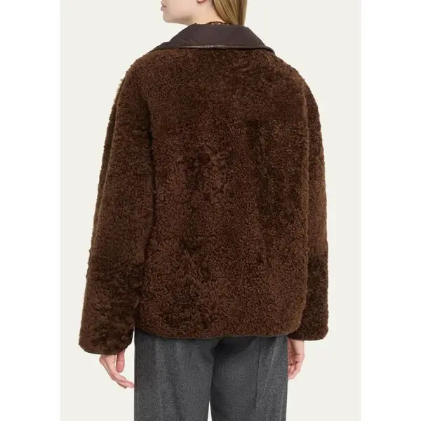 Brunello Cucinelli Curly Shearling Reversible Coat