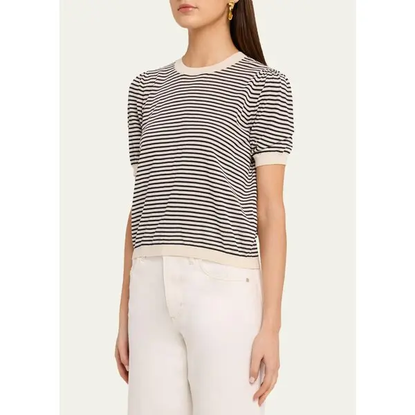FRAME The Striped Gather Sweater