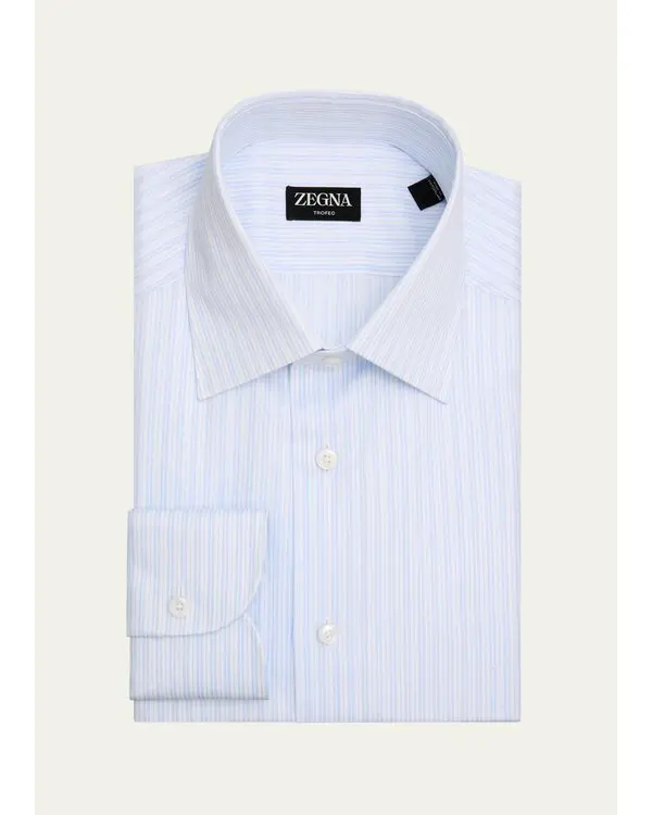Zegna Striped Trofeo Cotton Dress Shirt