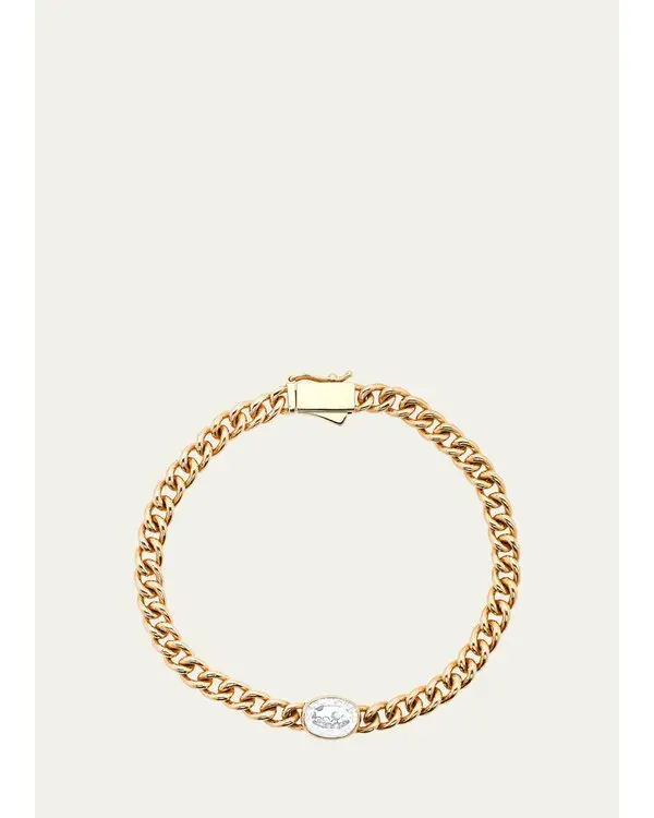 Moritz Glik 18k Yellow Unidinho Oval Bracelet With Diamonds