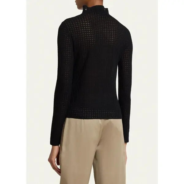 Proenza Schouler White Label Zella Check Merino Mock-neck Top