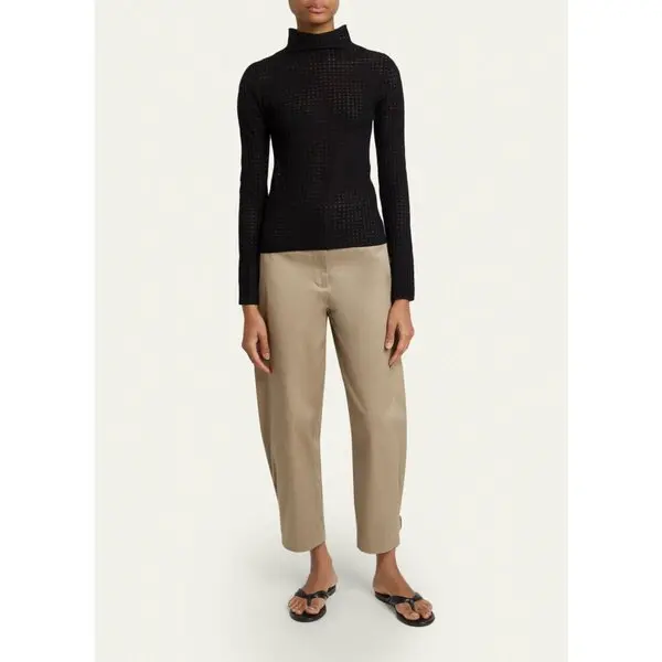 Proenza Schouler White Label Zella Check Merino Mock-neck Top