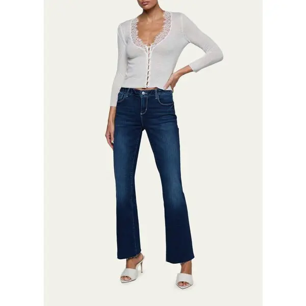 L'Agence Eluna Lace-trim Cardigan - Ivory