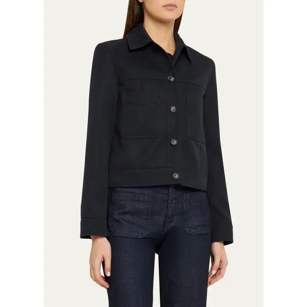 NILI LOTAN Susannah Virgin Wool Cropped Jacket