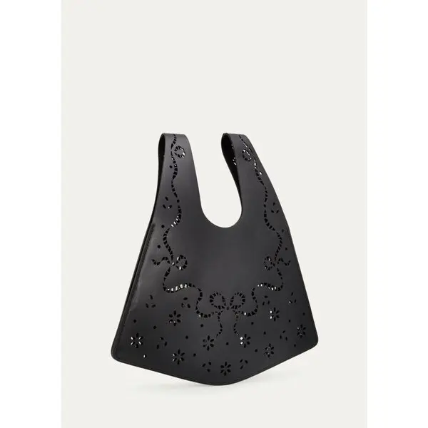Simone Rocha Mini Laser-cut Shopper Tote Bag - Black