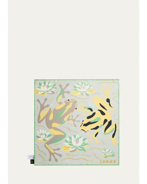 Loewe X Paula's Ibiza Frog-print Silk Scarf