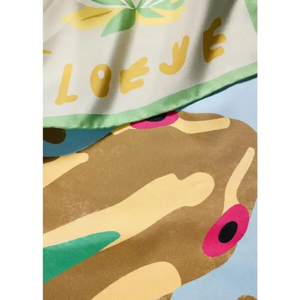 Loewe X Paula's Ibiza Frog-print Silk Scarf