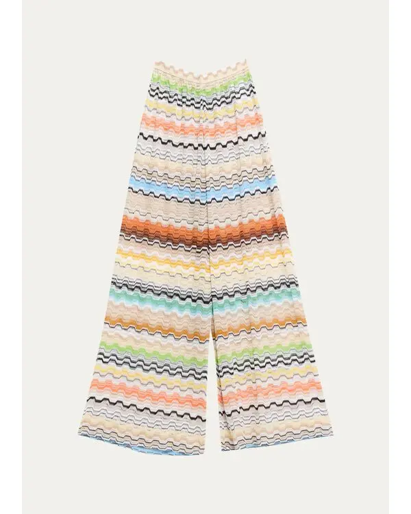 Missoni Zigzag-knit Wide-leg Pants