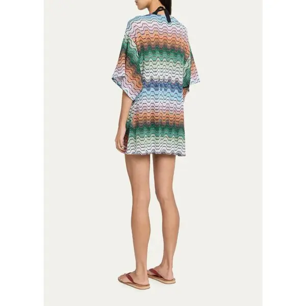 Missoni Short Lace-up Zigzag Coverup