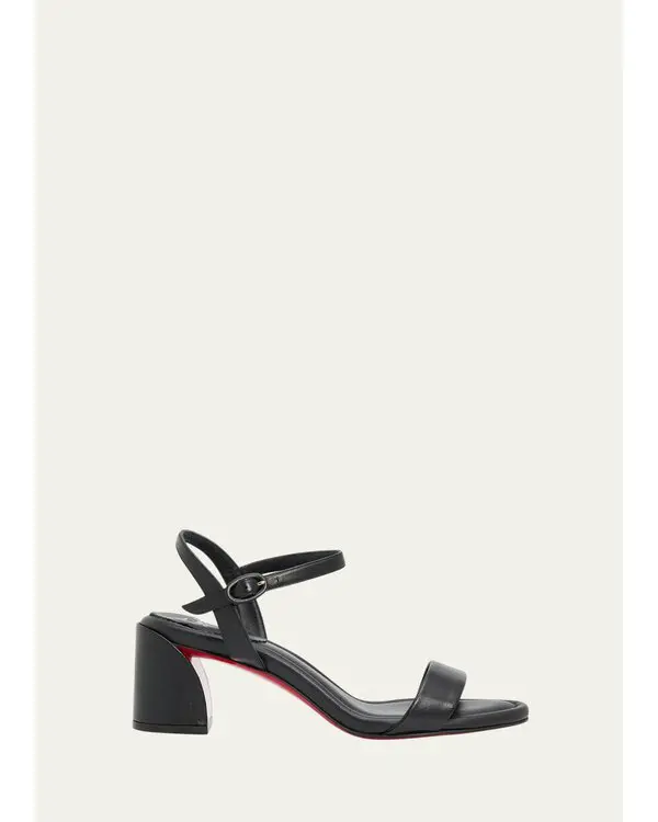 CHRISTIAN LOUBOUTIN 55mm Jane Leather Ankle-strap Sandals - Black