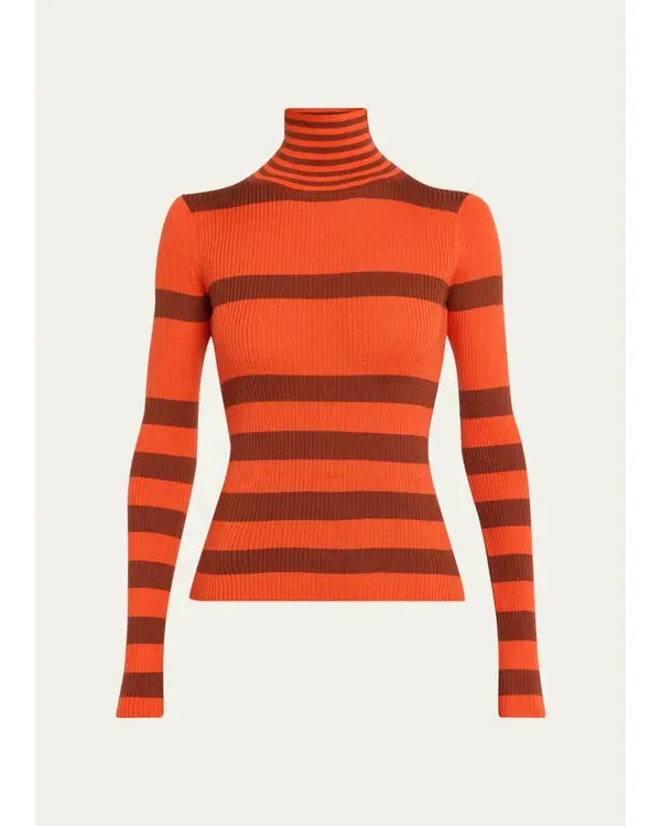 ZANKOV Runi Striped Turtleneck Top